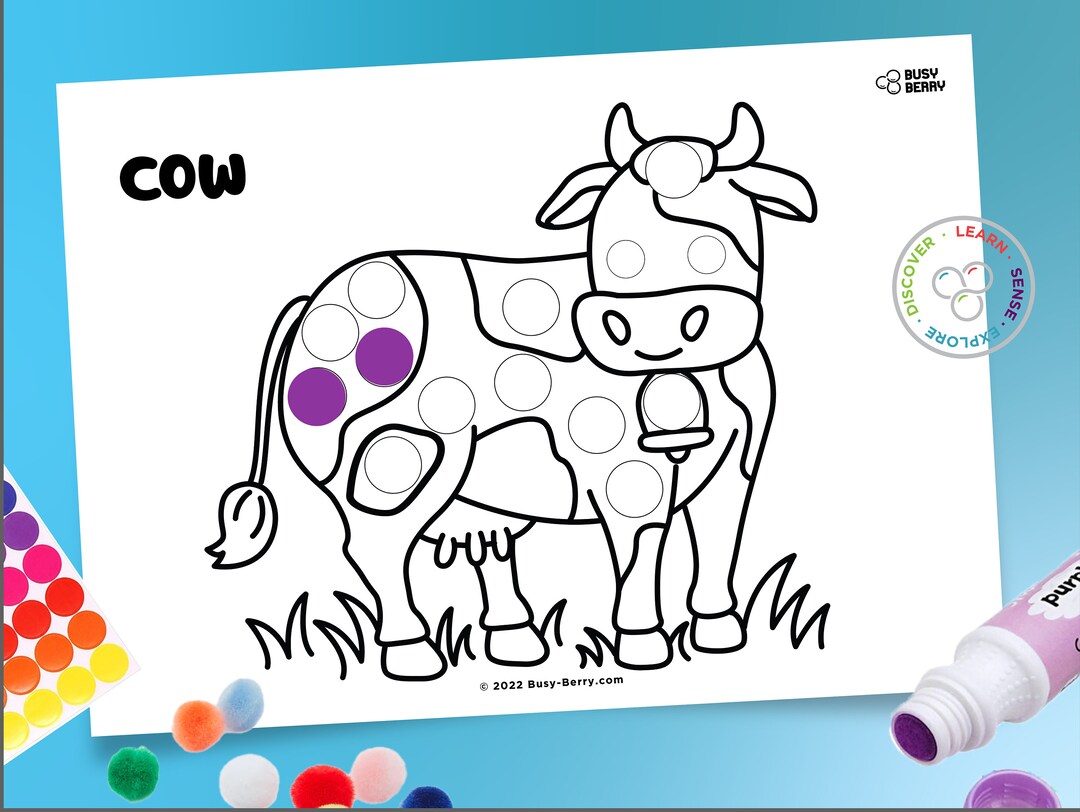 Do a Dot Farm Coloring Pages Printable Activity Sheet - Etsy