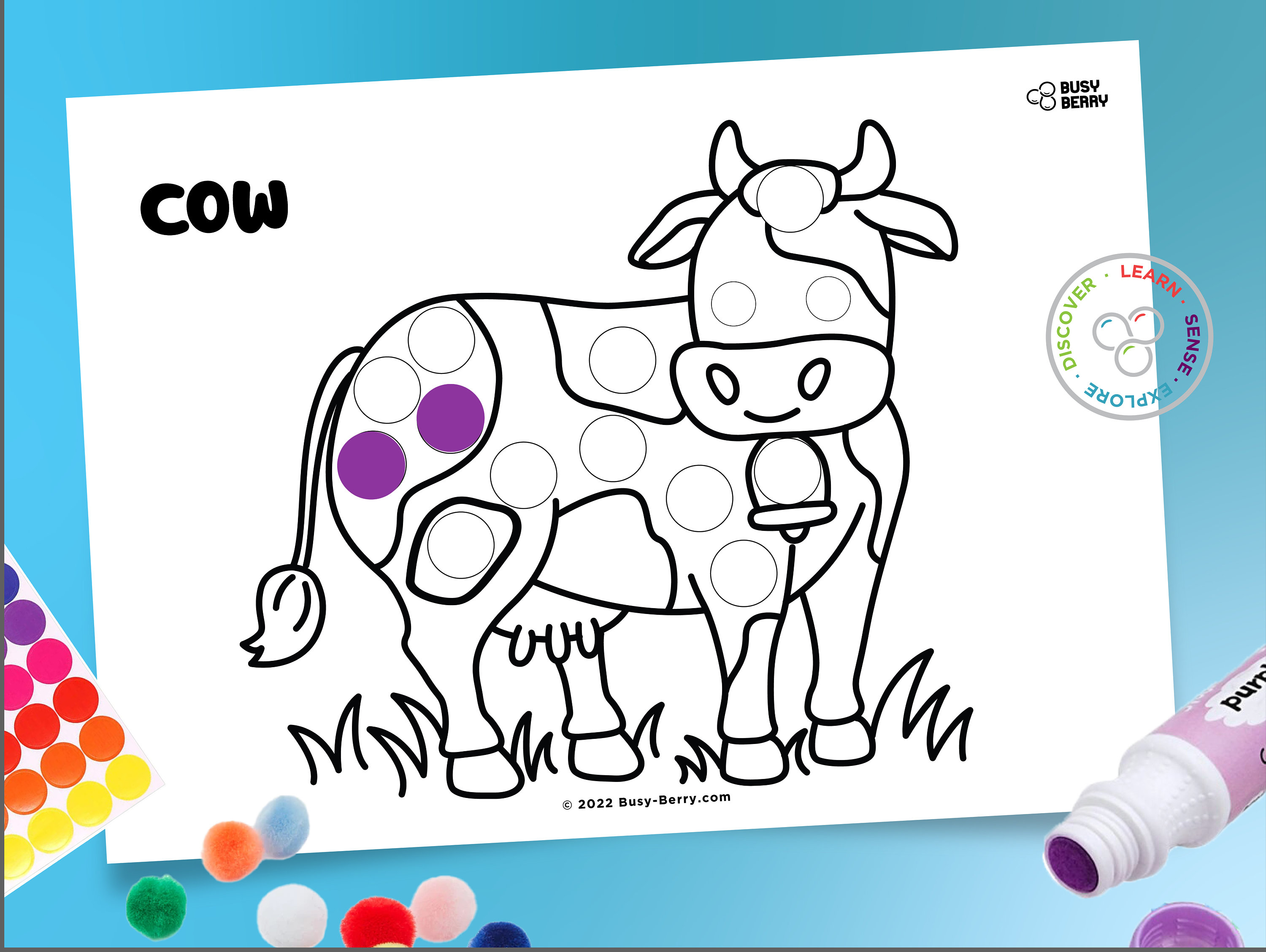 Do a Dot Farm Coloring Pages Printable Activity Sheet - Etsy