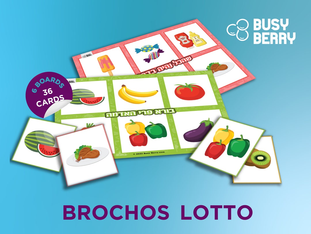 Language Cards Food Theme Lotto Match the Brochos - Etsy