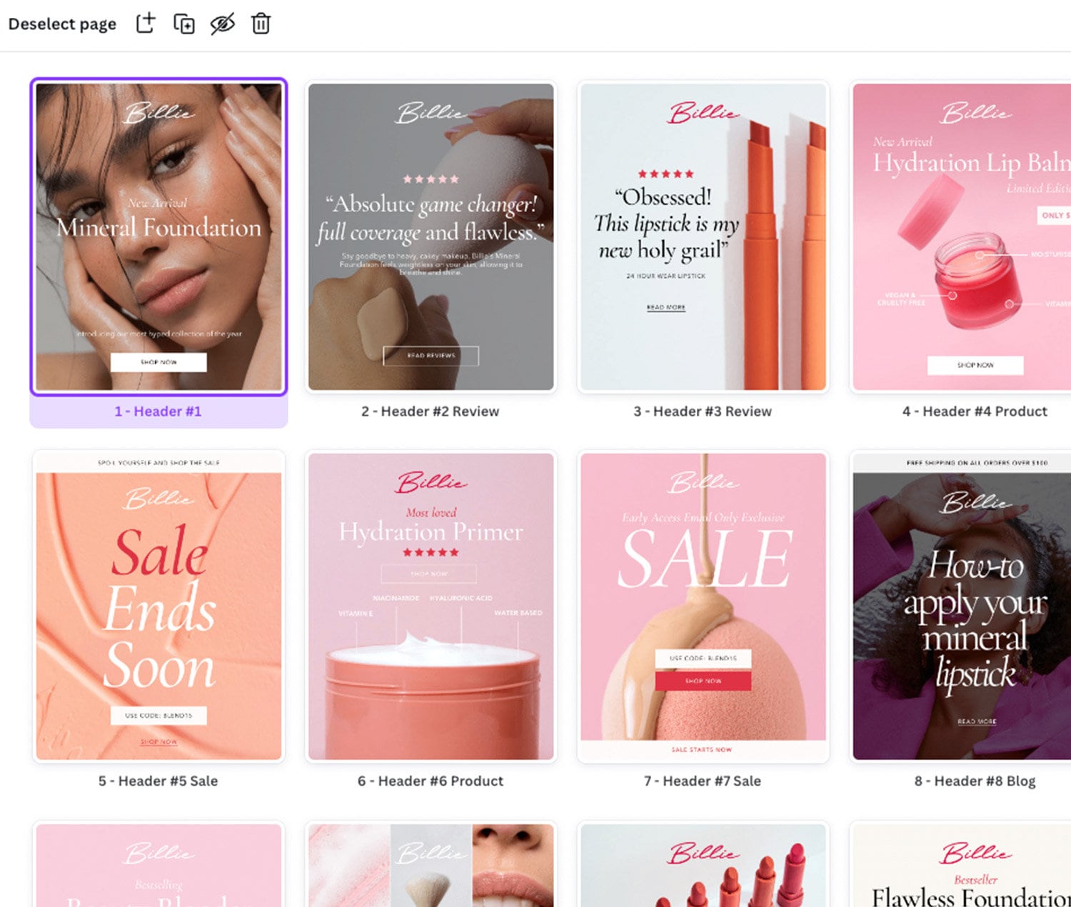 Canva Beauty Email Template Design E-commerce, Klaviyo, Mailchimp ...