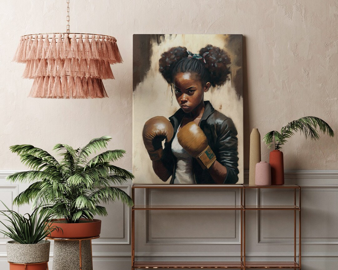 Black Girl Boxer Canvas Print: Feminist Wall Art - Etsy