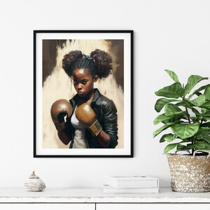 Black Girl Boxer | Physical Print Poster | Black Girl Wall Art | Black ...