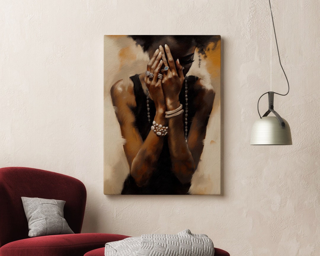 Black Hands Art, Black Girl Art Print, Boho Wall Art, Black Hands ...