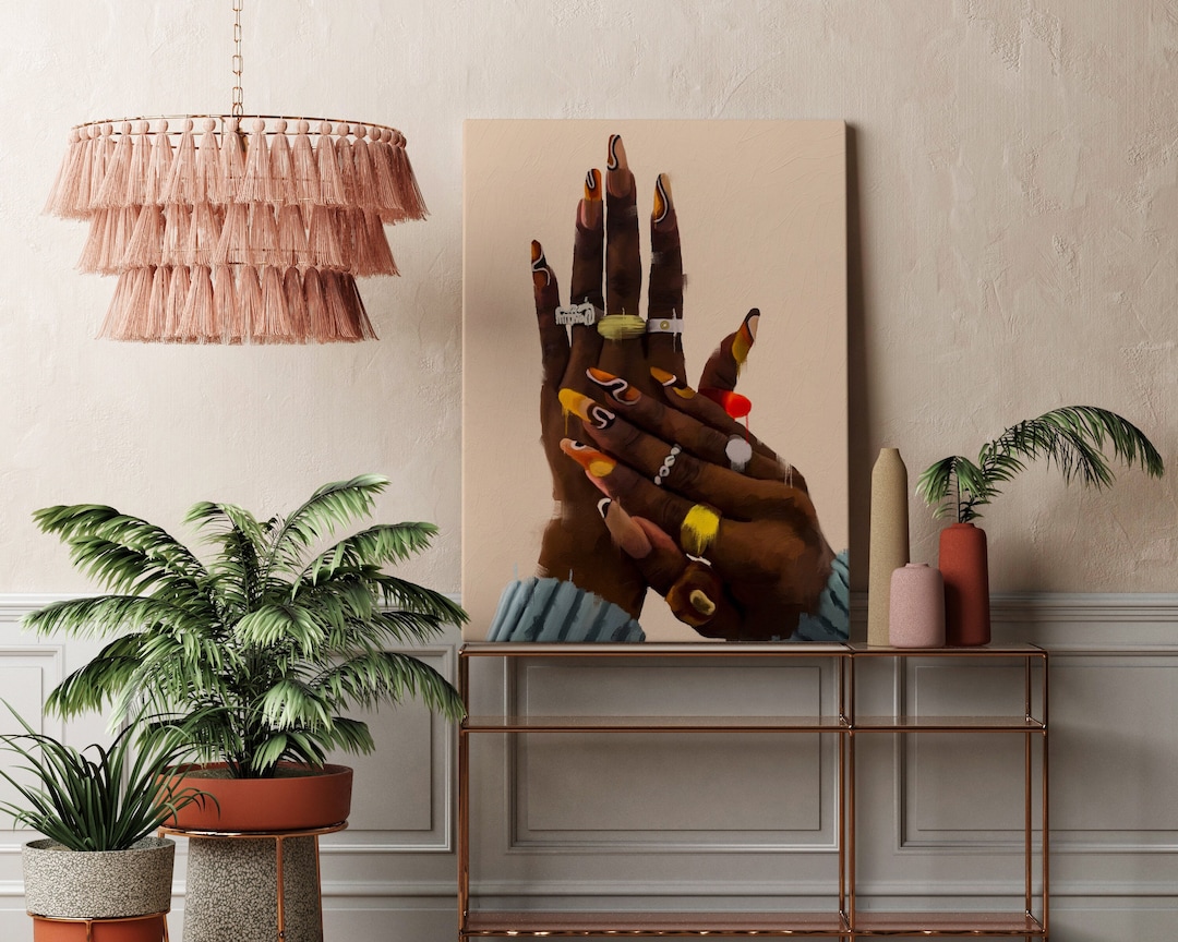 Black Hands Art, Abstract Art Print, Boho Wall Art, Black Hands Poster ...