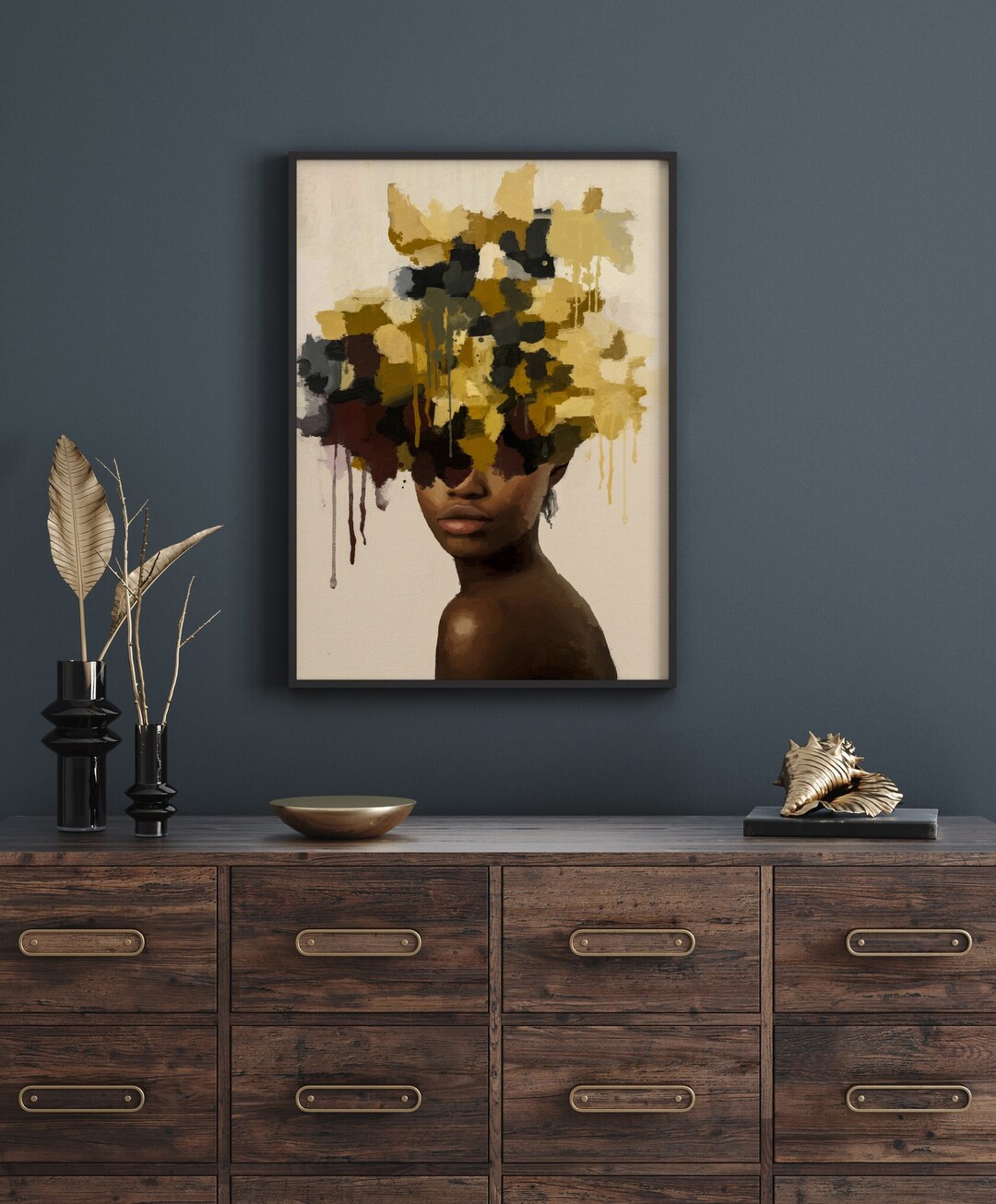 Black Abstract Woman Poster | African American | Black Woman | Wall Art ...