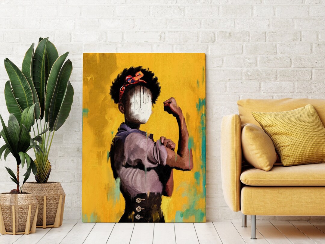 Black Woman Power Art Feminist Wall Art Wall Art Black - Etsy