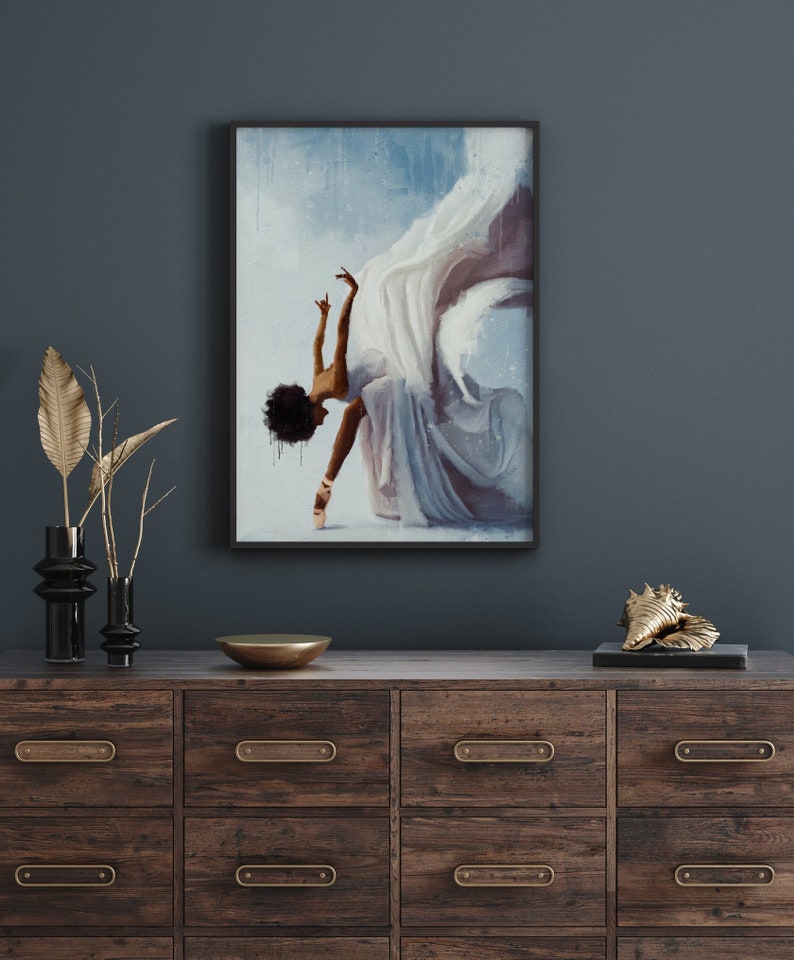 Black Ballerina Art Poster Black Woman Woman Dancer Wall - Etsy
