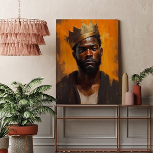 Black Man Art, African American Art, Black Man on Canvas , Wall Art ...