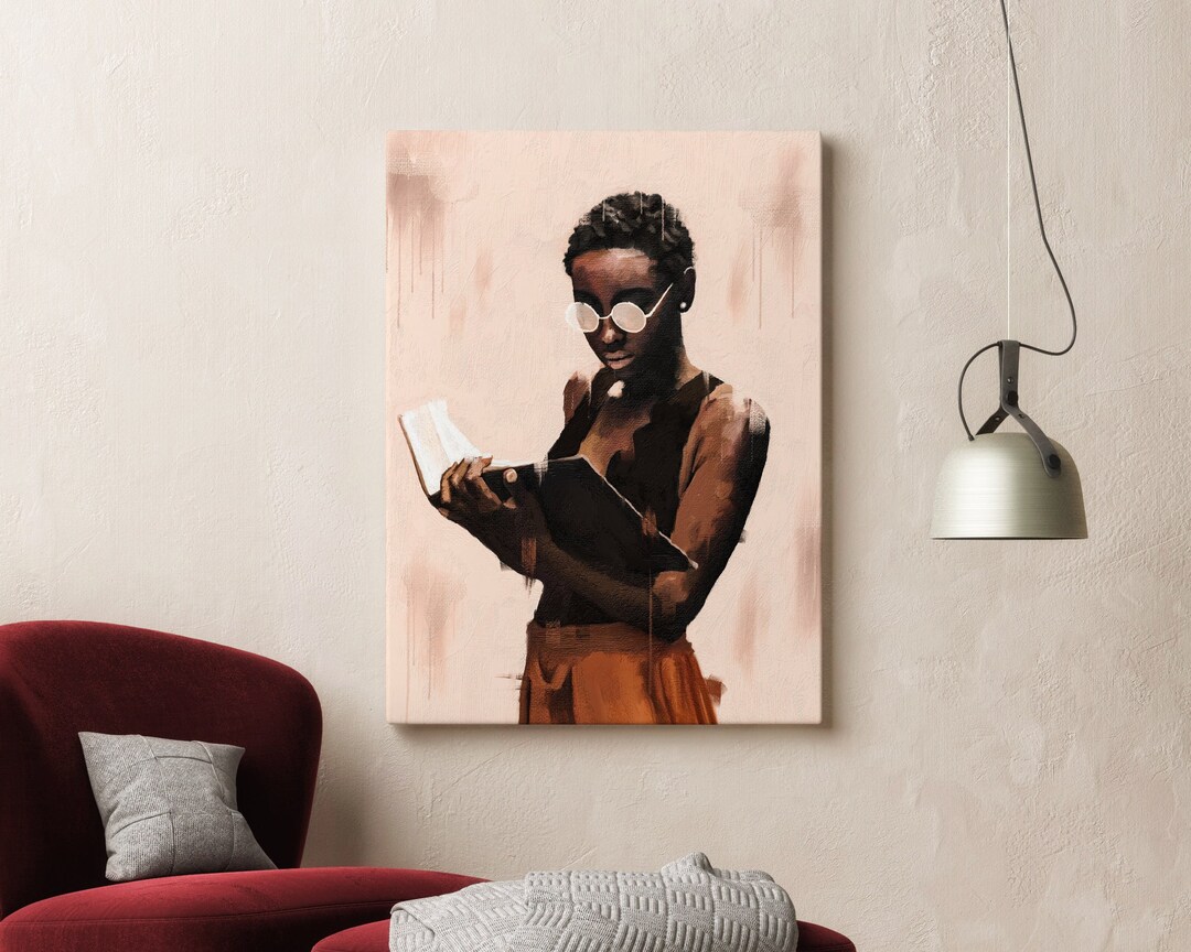 Black Woman Reading, Black Woman Art, Woman Book, Boho Woman Print ...