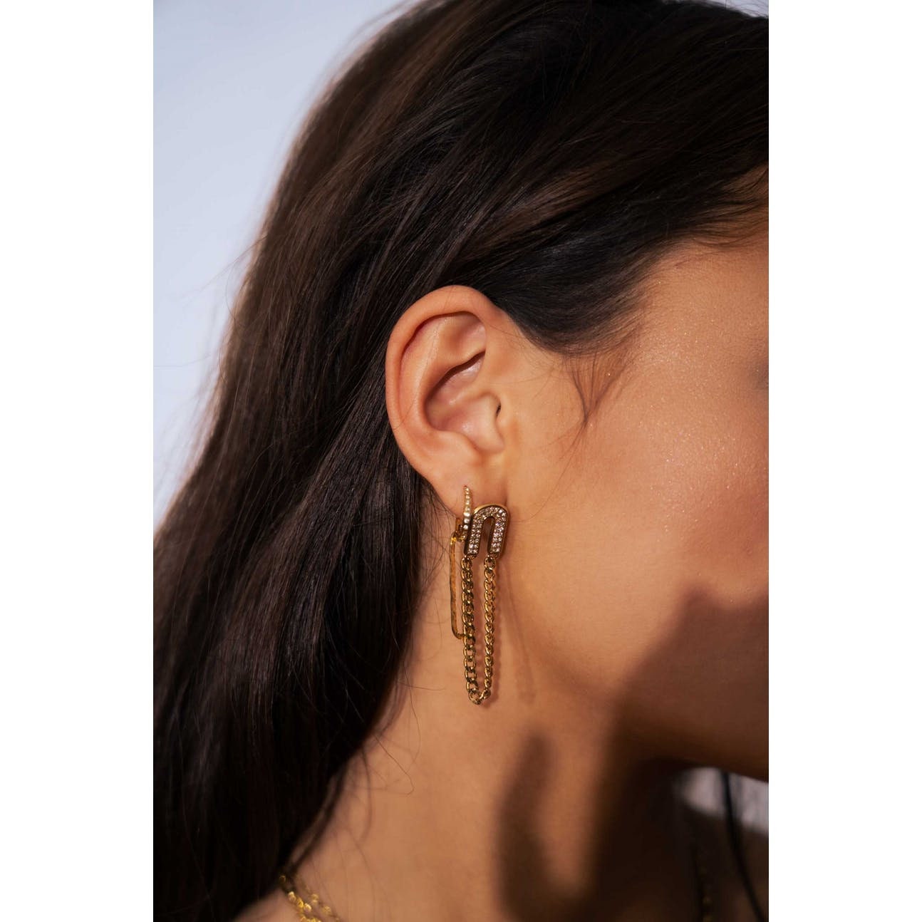Silver and Gold Chain Link Earrings - Etsy