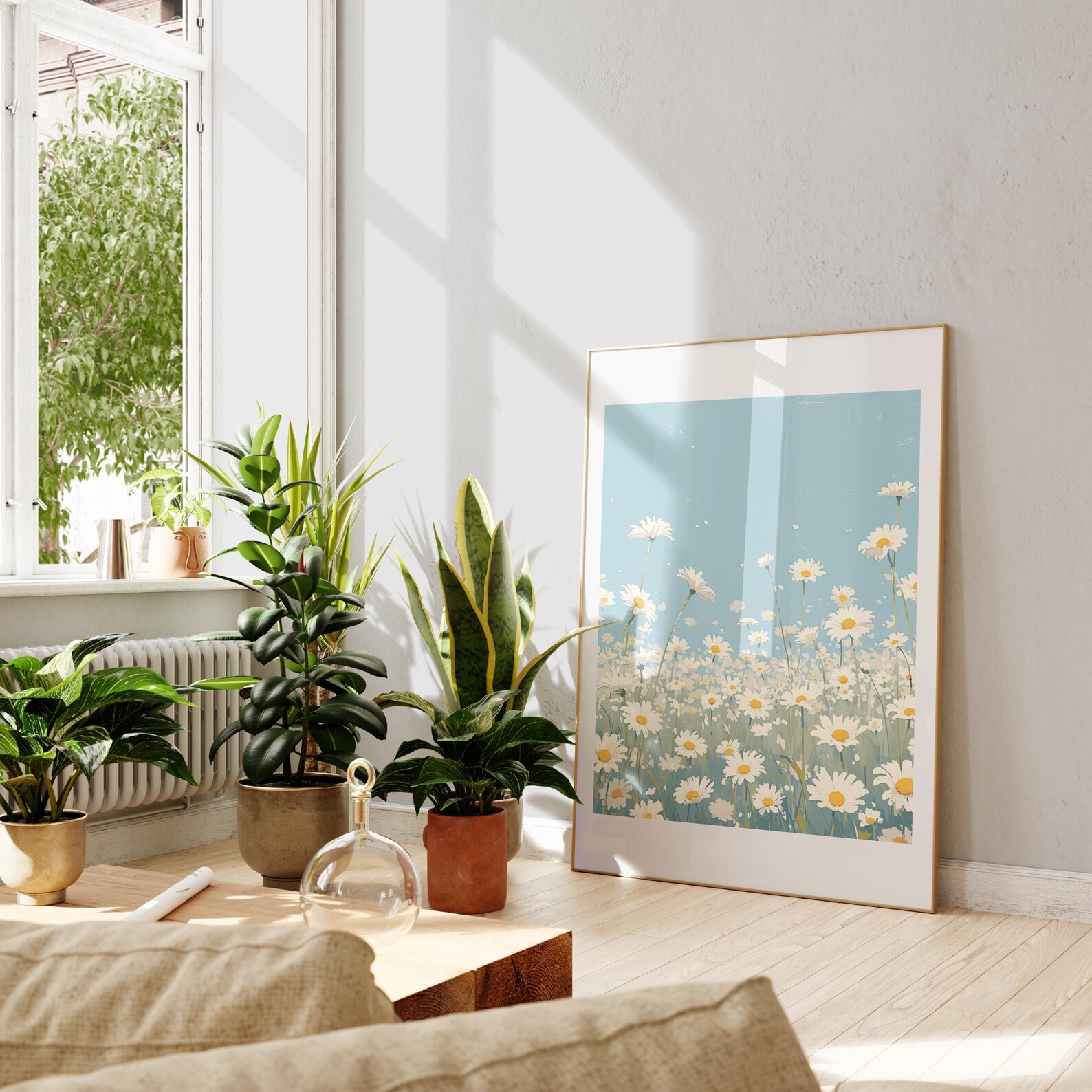 Daisy Field in Bloom Cheerful White Daisy Field Print Spring Nature ...