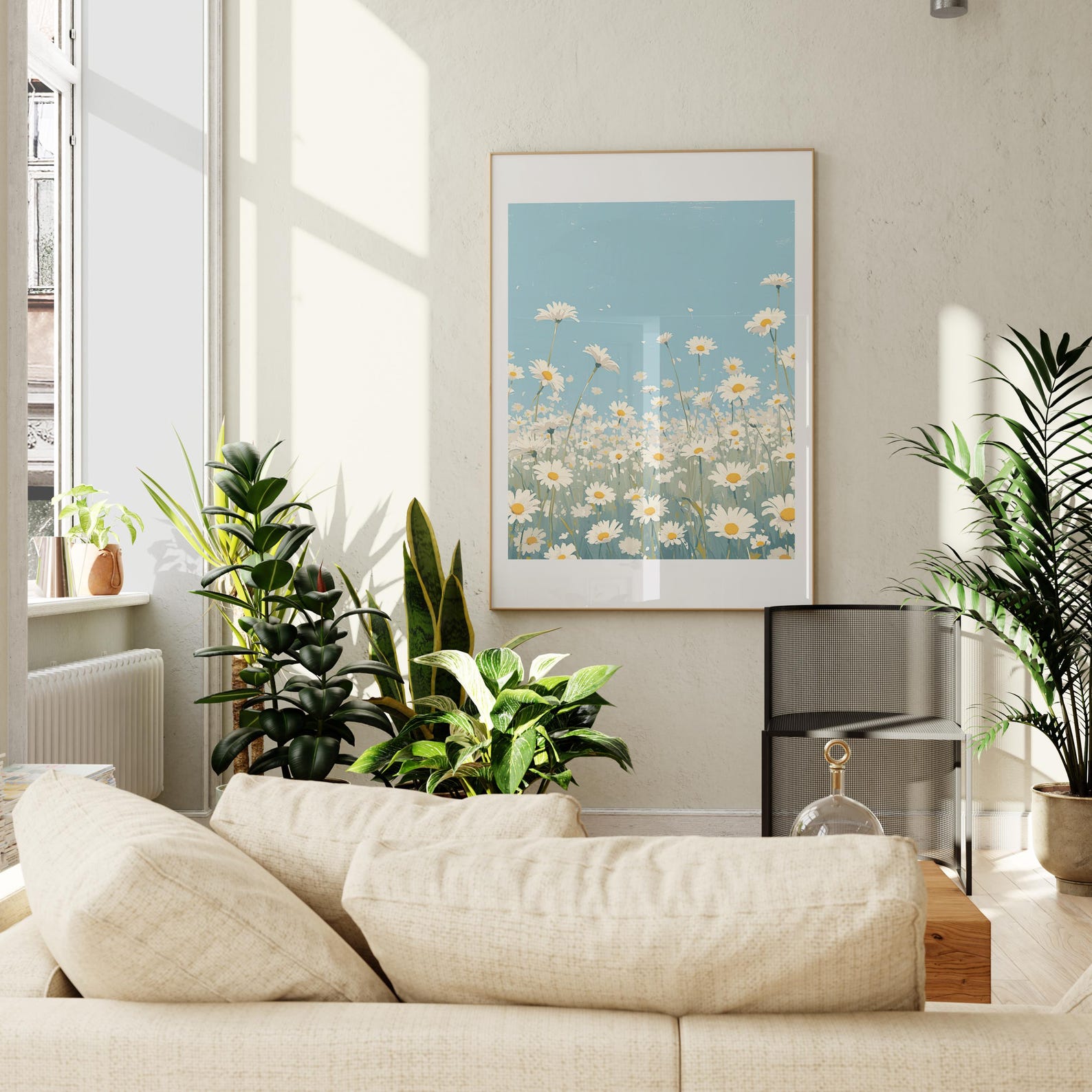 Daisy Field in Bloom Cheerful White Daisy Field Print Spring Nature ...