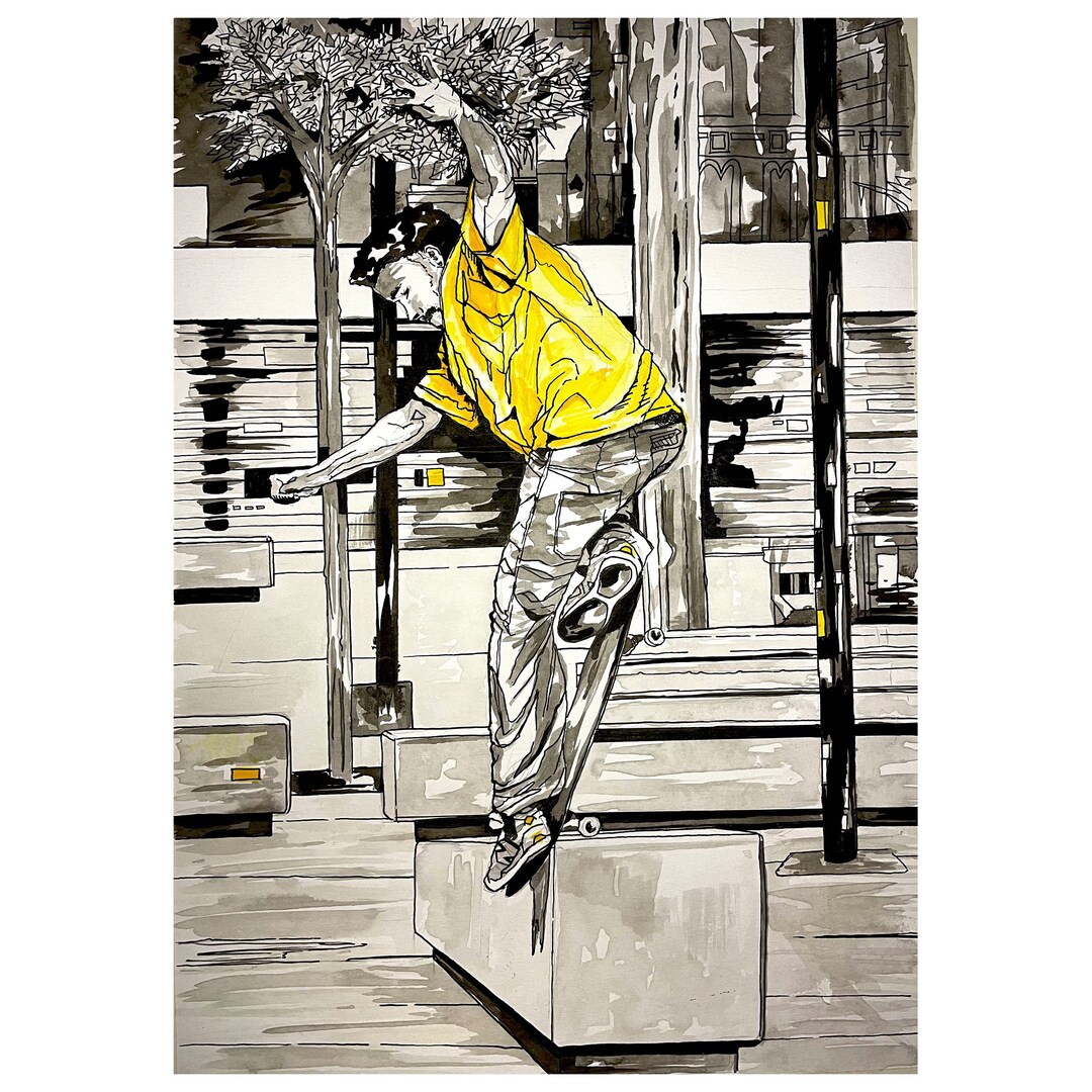 Skate Art Print. Skateboard Poster. A4 Print. A3 Print. Skateboard Art ...