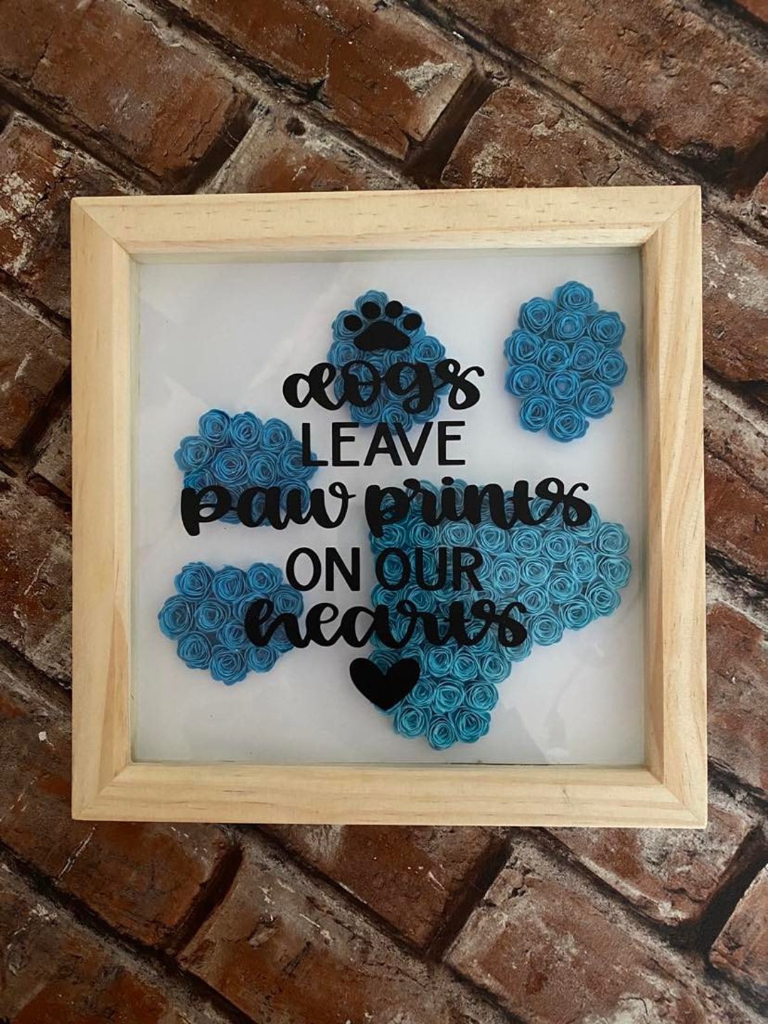Personalised Shadow Box Frames | Dog Paw Print Memory Frame | Floral ...