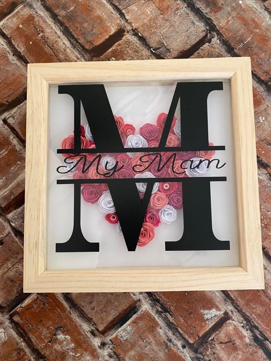 Personalised Monogram Named Shadow Box Frame | Hand Crafted Paper ...