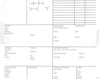 ICU Report Sheet - Etsy
