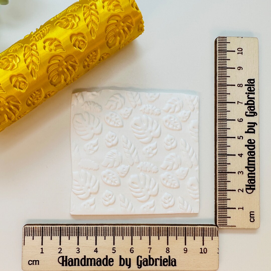 Polymer Clay Texture Roller Monstera, Polymer Clay Pattern, Texture ...
