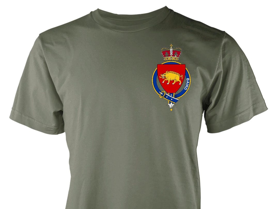 Free Personalisation Baird Family Crest Cotton T-shirt Adult Kids ...