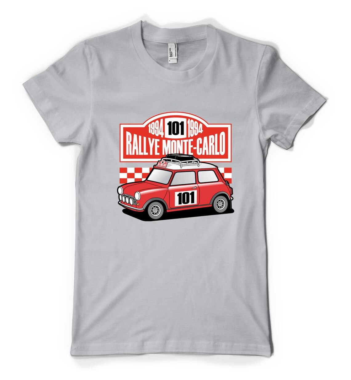 Free Personalisation Rally Monte Carlo Mini Race Car Cotton T-shirt ...