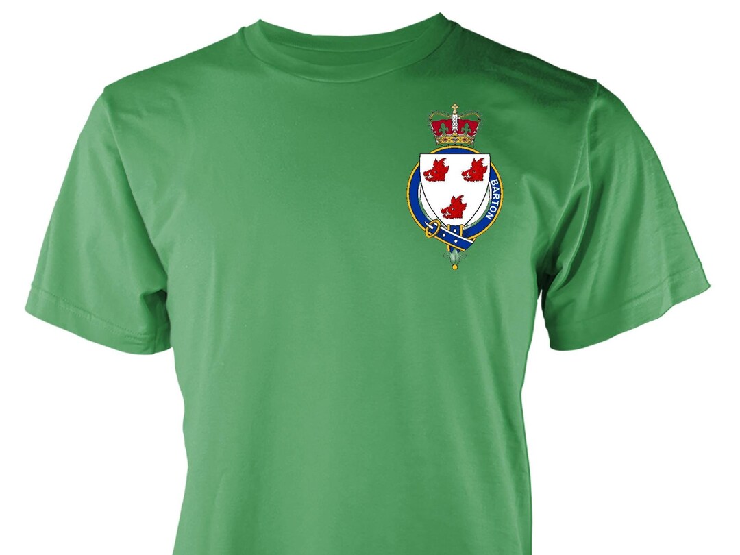 Free Personalisation Barton Family Crest Cotton T-shirt Adult Kids ...