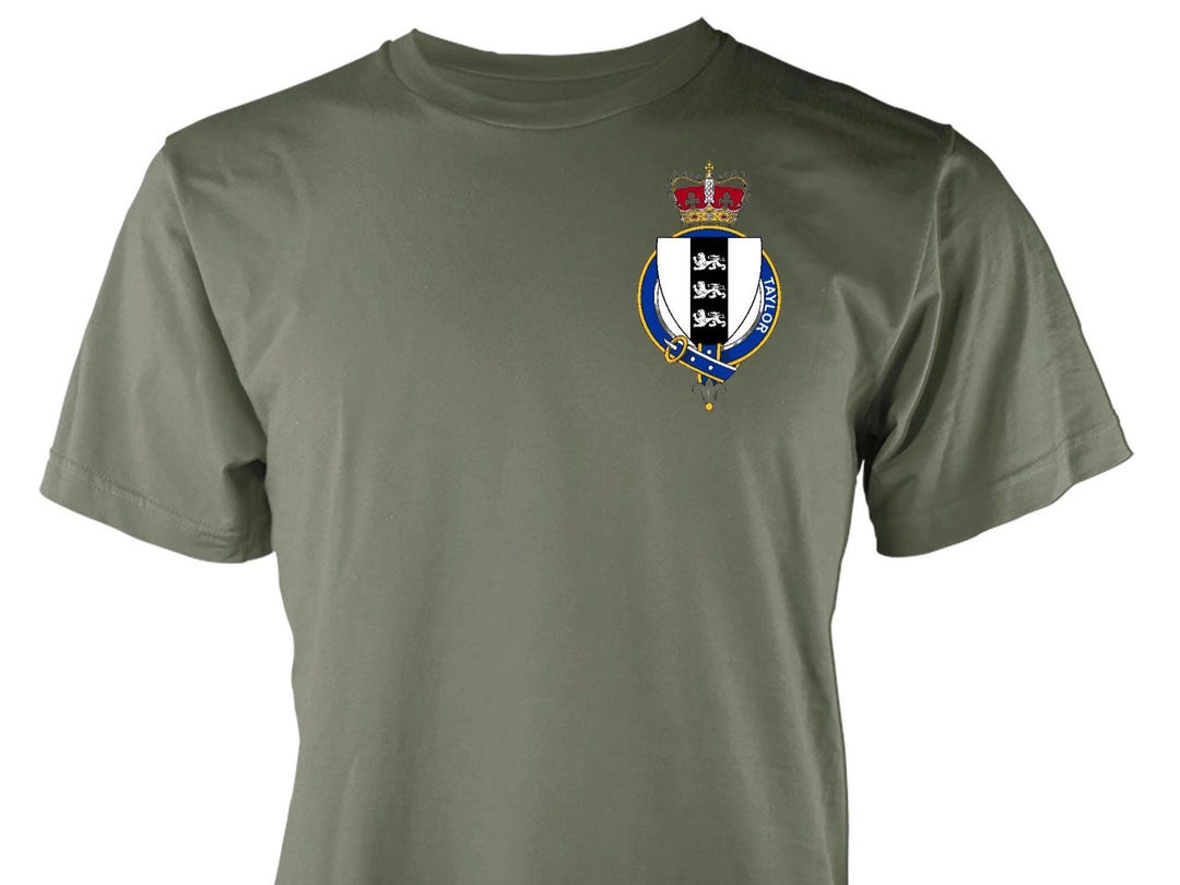 Free Personalisation Taylor Family Crest Cotton T-shirt Adult Kids ...