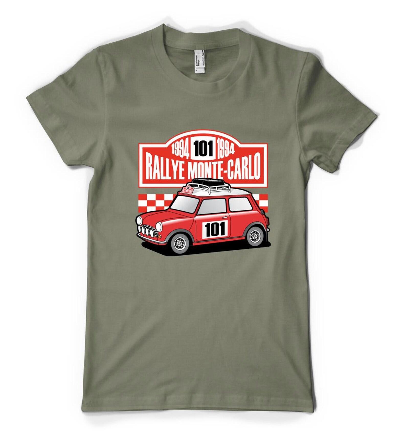 Free Personalisation Rally Monte Carlo Mini Race Car Cotton T-shirt ...