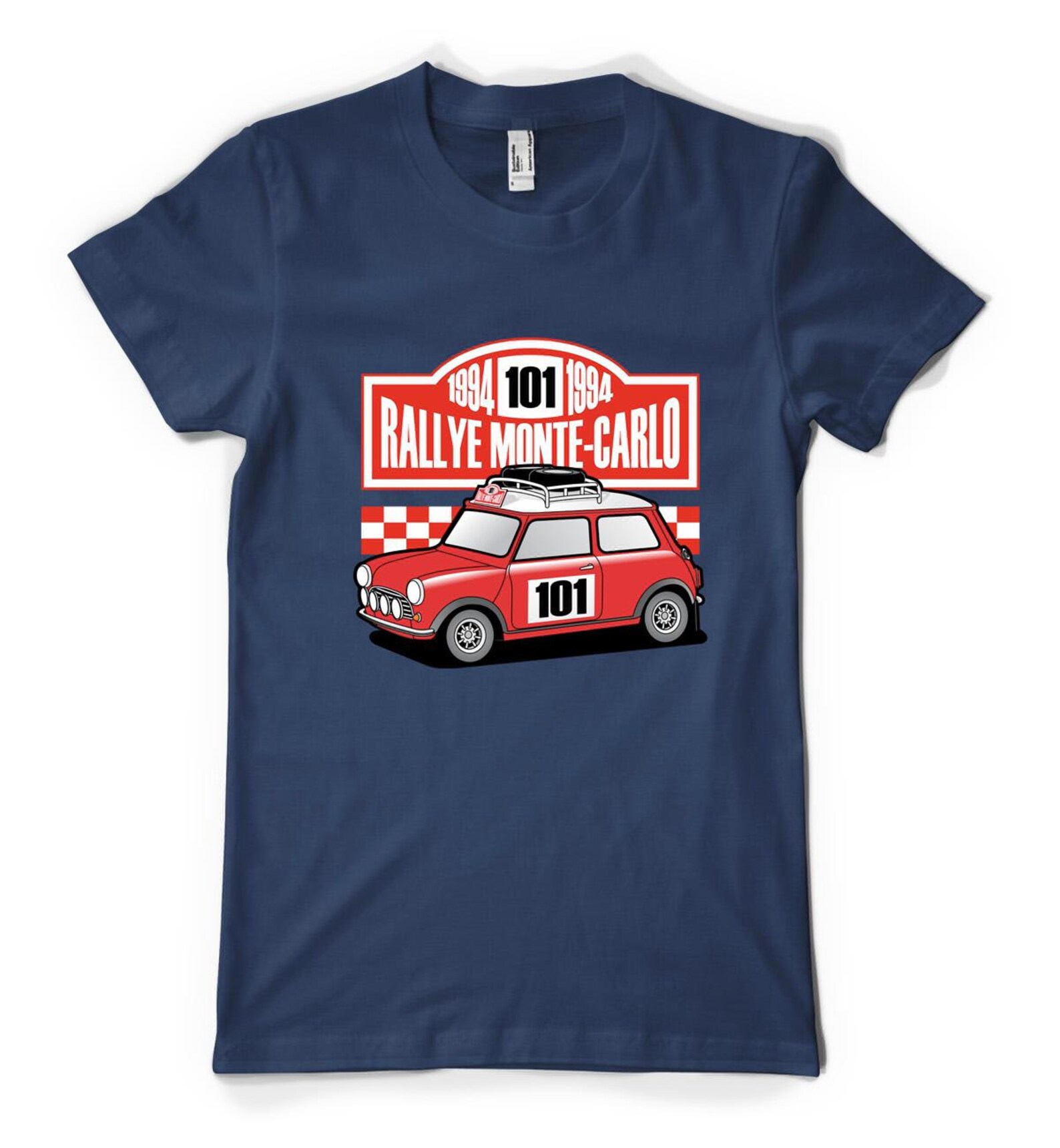 Free Personalisation Rally Monte Carlo Mini Race Car Cotton T-shirt ...
