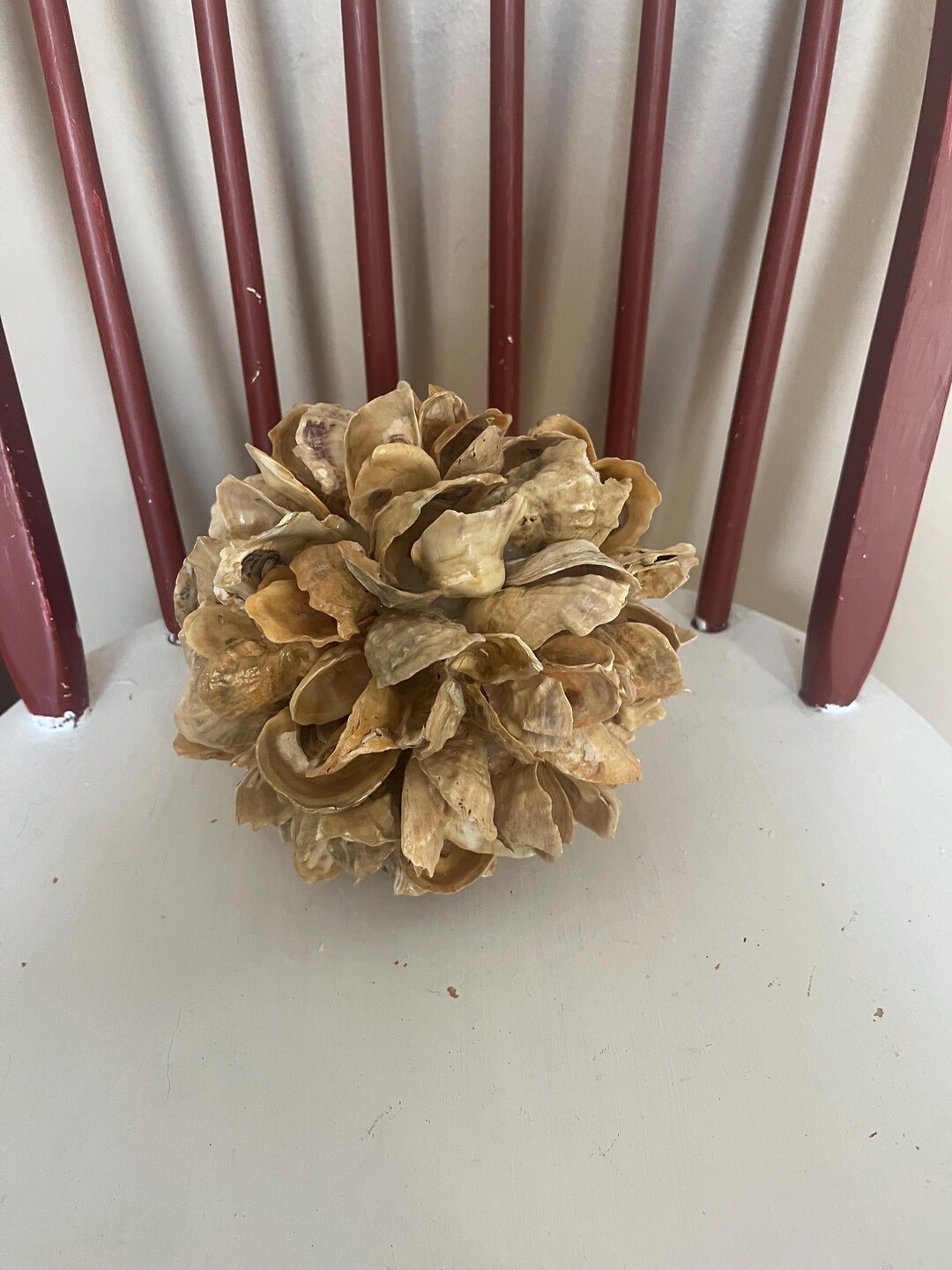 6” Oyster Shell Ball, Oyster Spere, Ocean Art, Beach Decor, Home Decor ...