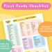 Baby’s First Foods Solids Checklist Tracker - A4 Portrait Printable ...