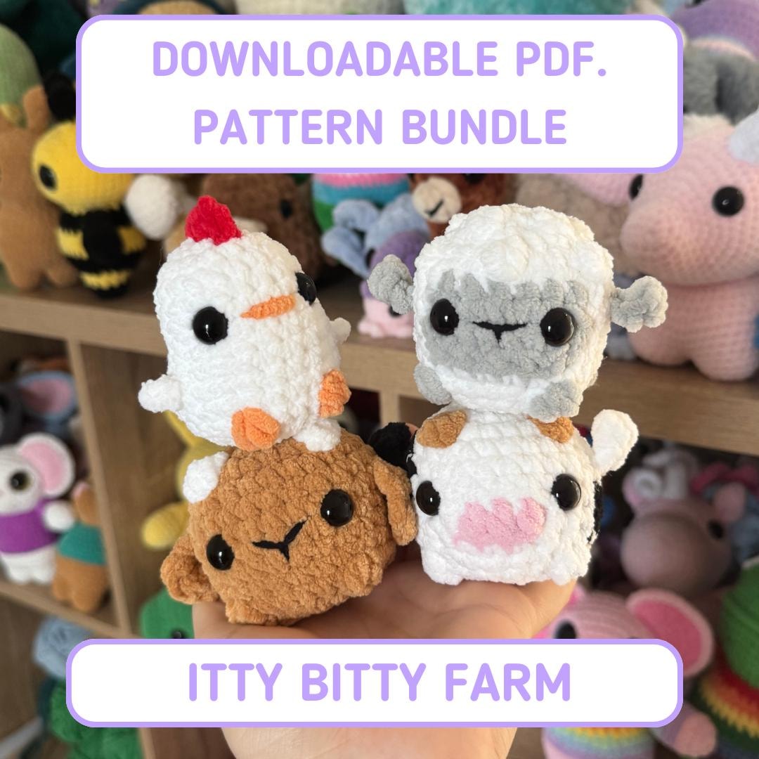 Itty Bitty Farm Bundle | No Sew Crochet Pattern Bundle (downloadable ...