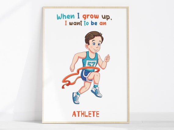 Athlete Inspiration Poster for Kids Printable Wall Art on - Etsy