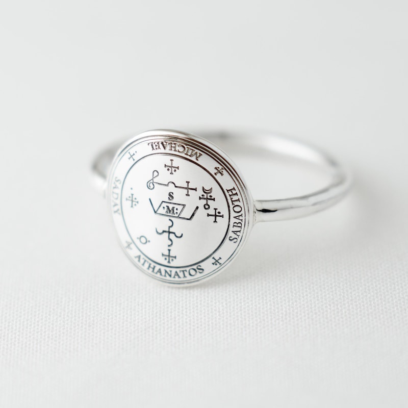 Silver Angel Sigil Ring - Etsy