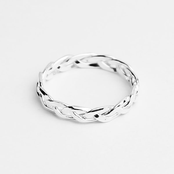 Braided Silver Ring - Etsy