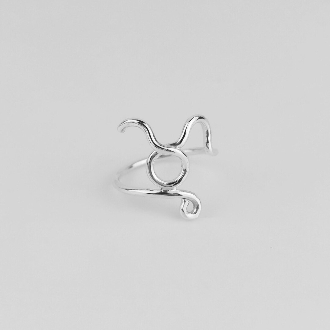 Taurus Ring, Taurus Silver Ring, Signet Ring, Constellation Ring, Astrology Ring, Wire Wrapped ...