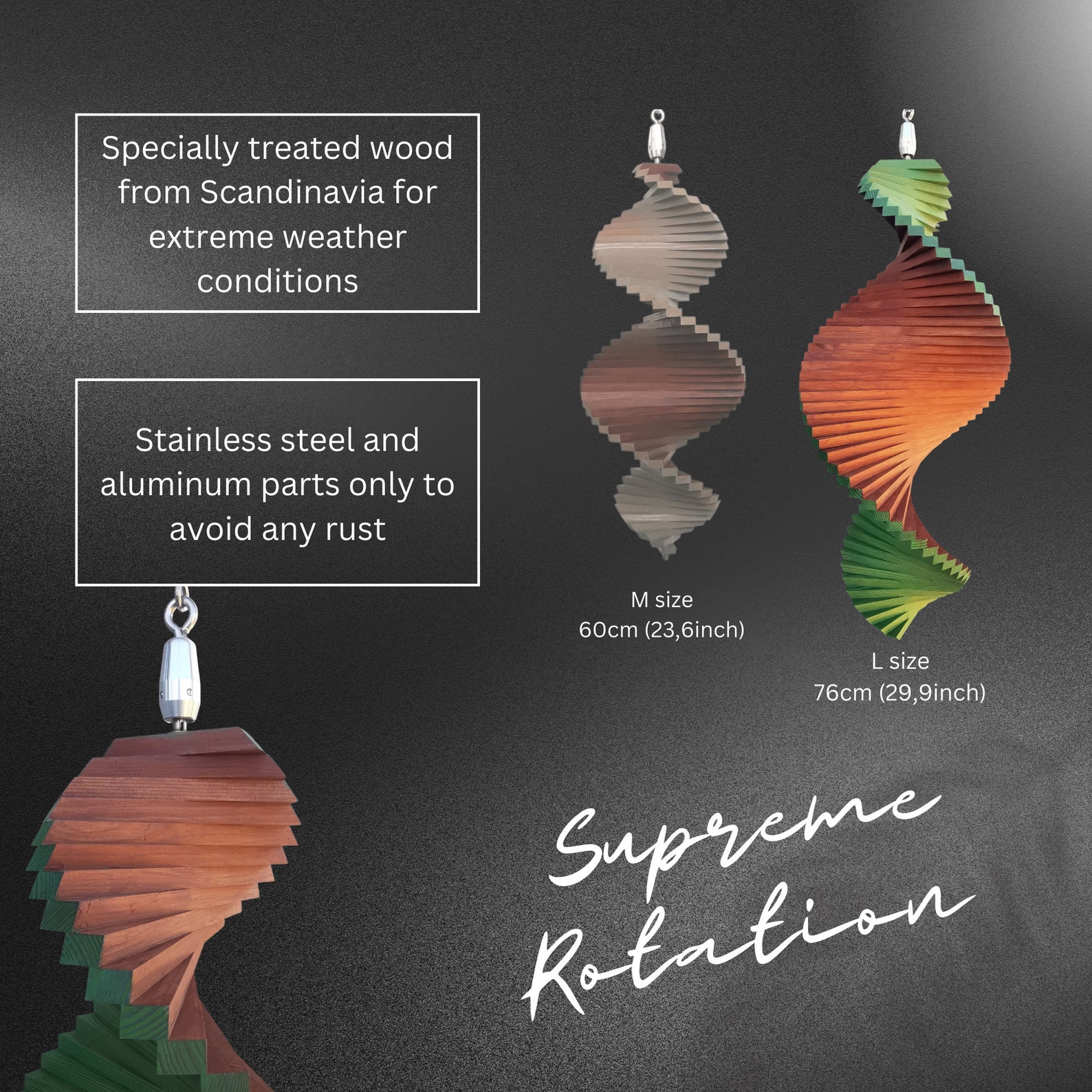 Wind Spinner Wooden Garden Decor Outside Windmill House Decoration ...