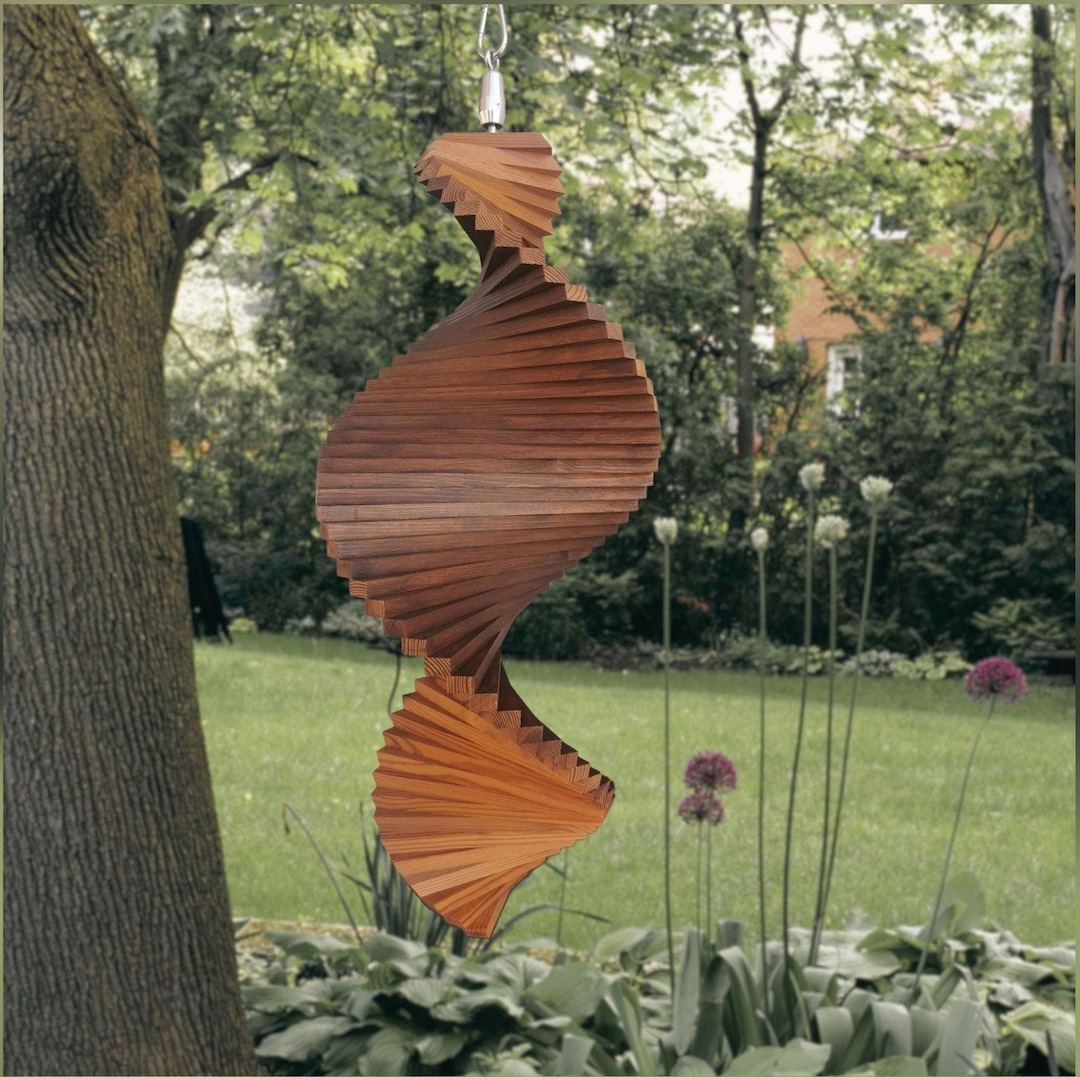 Garden Decor Wind Spinner High Quality Hanging Wood Decor for Outdoors ...