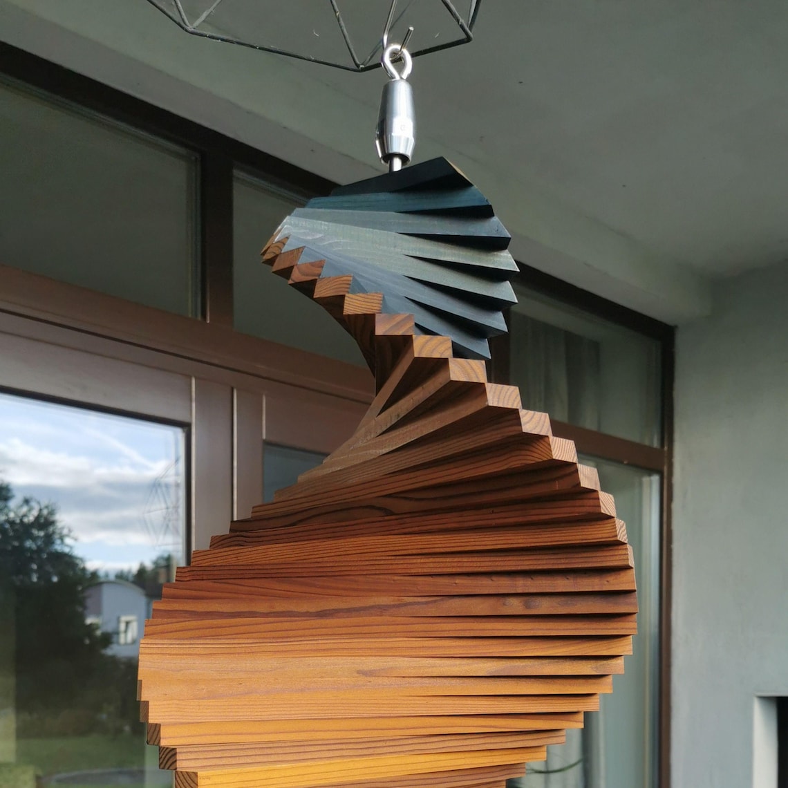 Wooden Wind Spinner – Hanging Garden Decor, Kinetic Outdoor Art, Rust ...