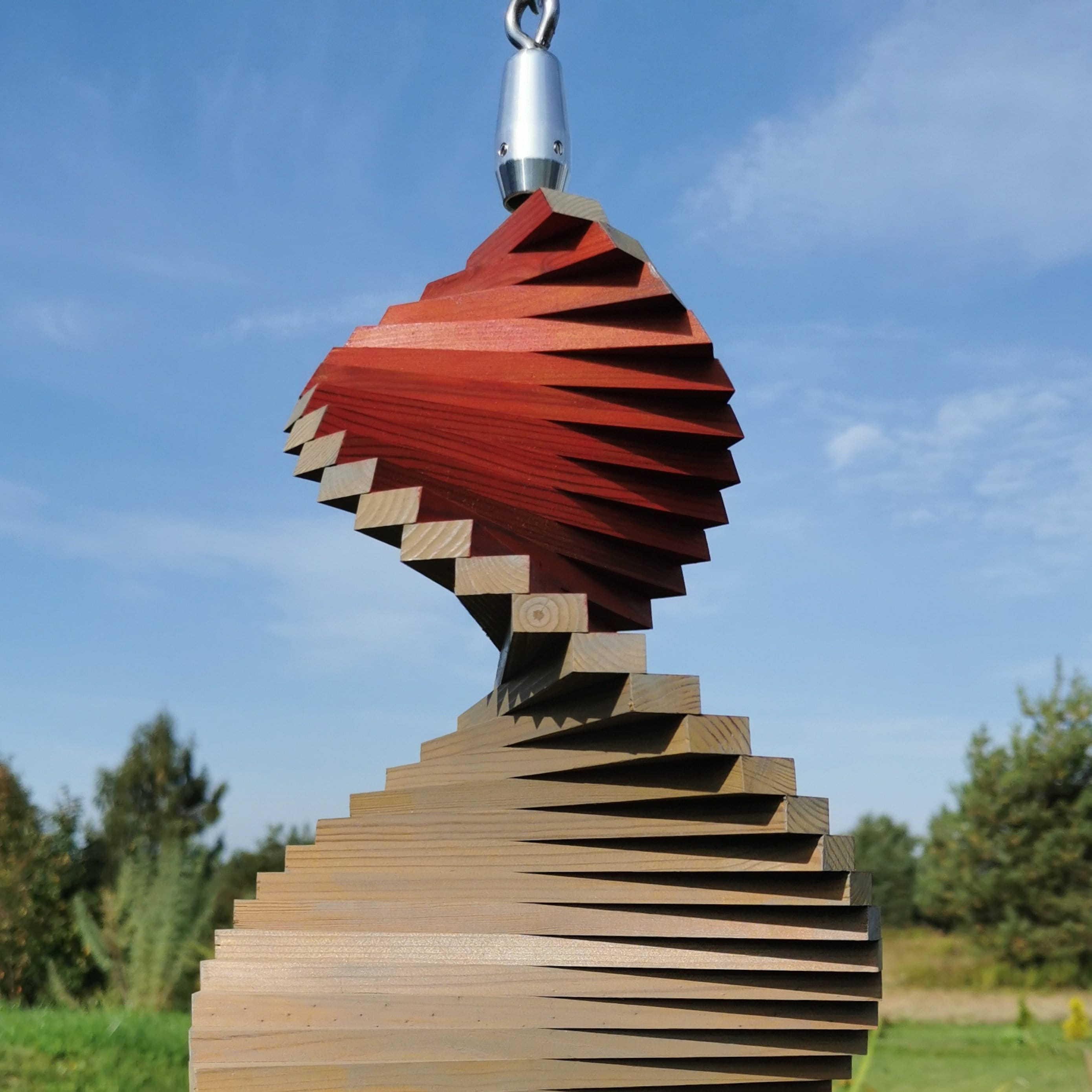 Wooden Wind Spinner – Holz Windspiel, Hanging Outdoor Decor, Rust-free ...
