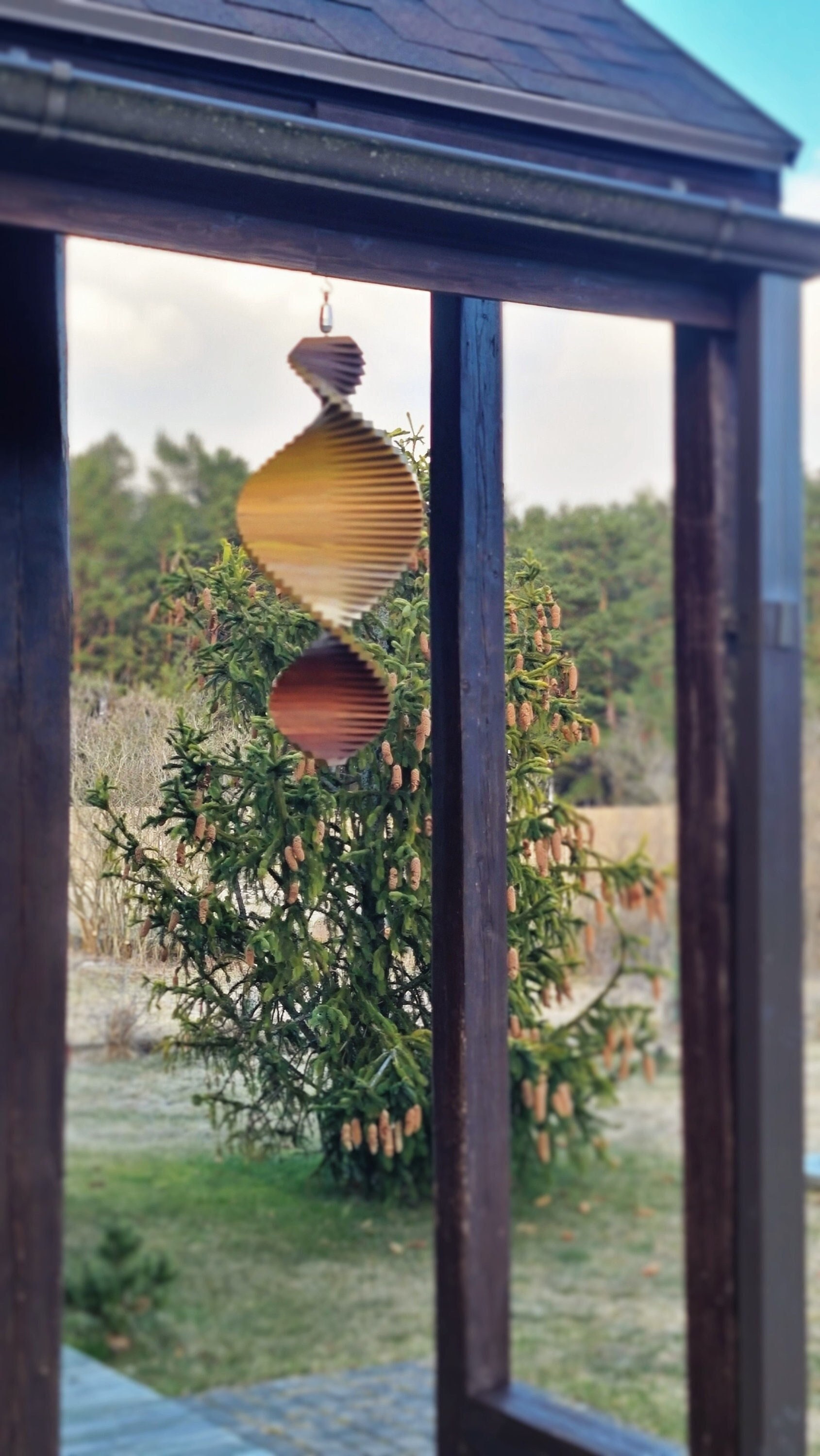 Wind Spinner Wooden Garden Decor Outside Windmill House Decoration ...