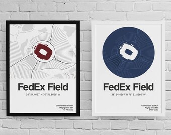 Fedex Field Map - Etsy