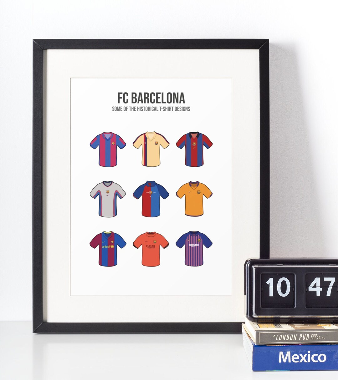 FC Barcelona Poster Wall Art Print With Historical T-shirt - Etsy