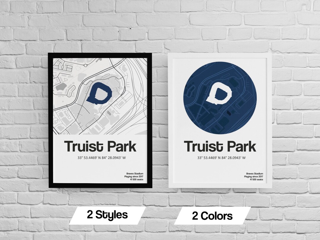 Atlanta Braves Poster Truist Park Stadium Map Wall Art Print - Etsy