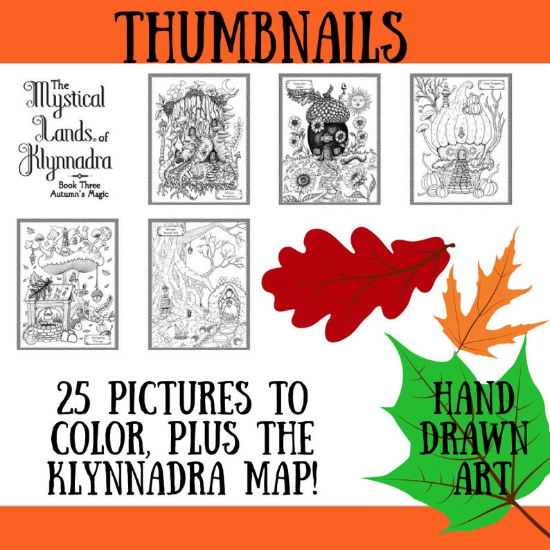 Adult Coloring Book Pages Hand Drawn, Fall, Halloween, Mystical Lands ...