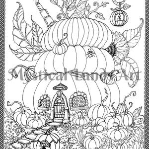 Fall/autumn Adult Coloring Pages, Set of 3 HAND DRAWN: Pumpkin and ...