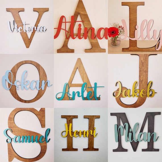 Letter Name Tag Children's Room | Etsy