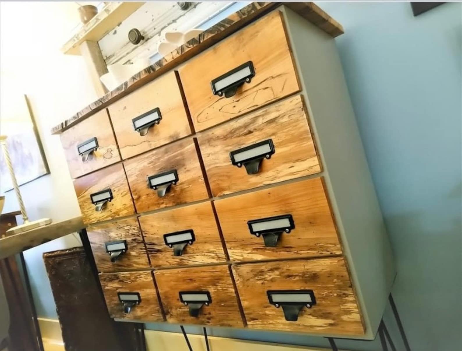 12 Drawer, Apothecary Style, Spalted Maple Cabinet - Etsy