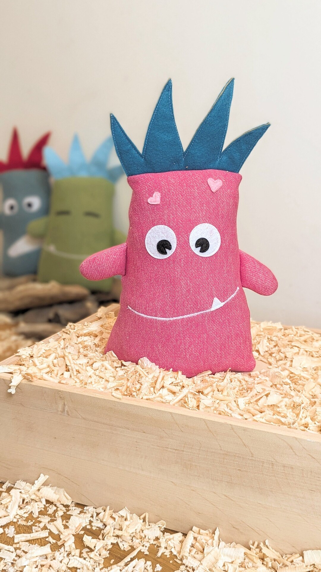 Pine Fabric love, Monster Hand Puppet, Pine Pillow, Hand Puppet, Cuddly ...