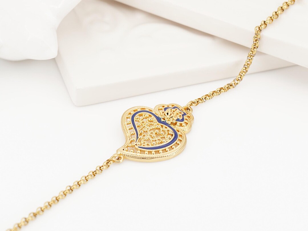 Portuguese Filigree Inspired Bracelet With Traditional Viana Heart W ...