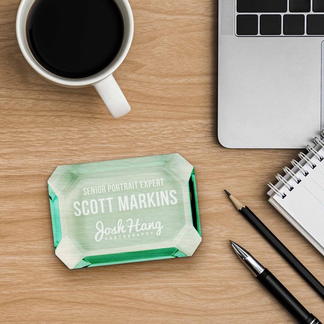 CUSTOM - Elegant Jade Glass Paperweight - Award Trophy - Personalized ...