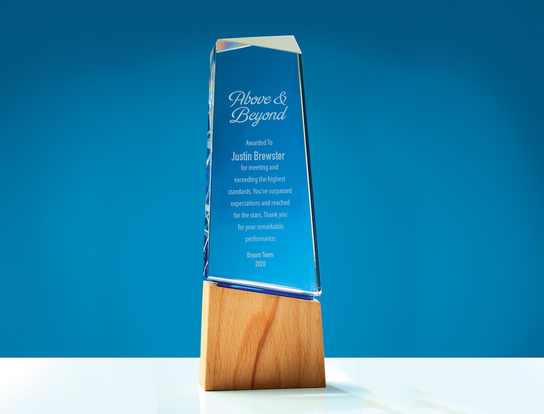 Engrained Appreciation Trophy - Tower - Award Trophy - Personalized ...